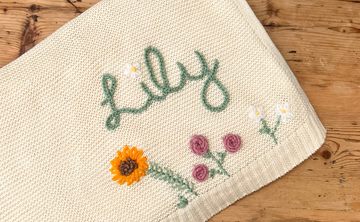 hand-embroidered baby name knits and denim made with love in the UK ...